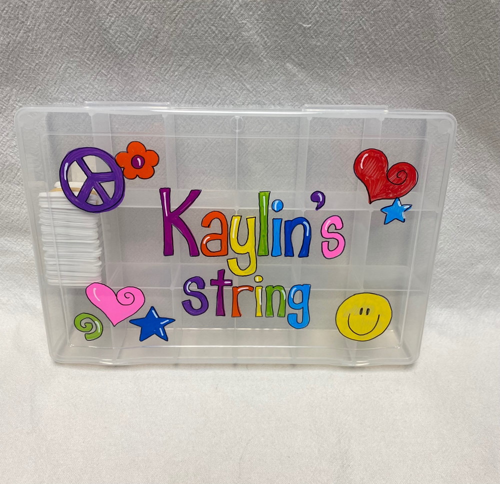 Personalized string box and craft thread set | Kidoodles Inc