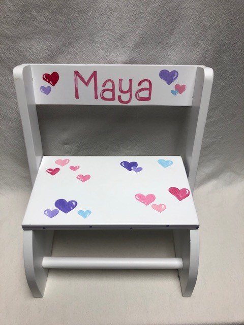 Hearts flip up step stool | Kidoodles Inc